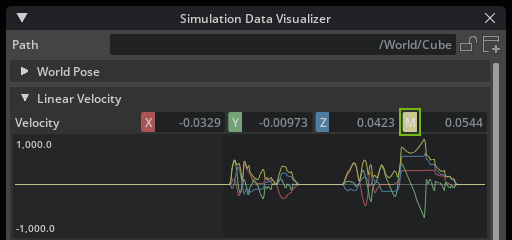Simulation Data Visualizer Window — Omni Physics